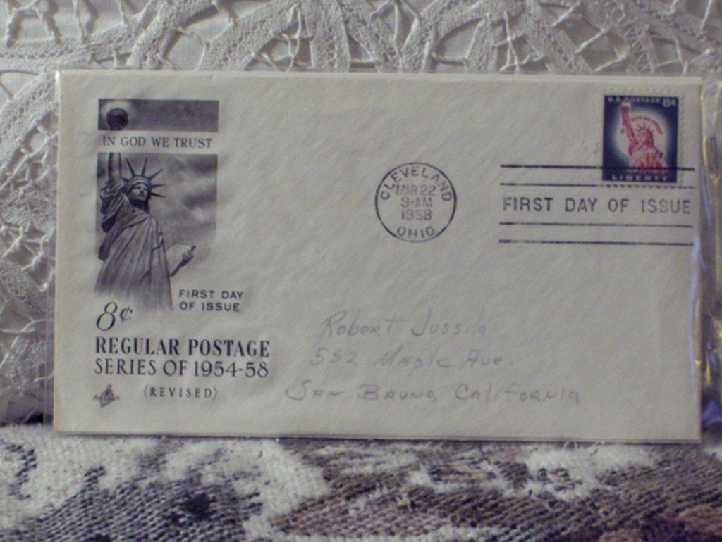 First Day Issue Cover Stamp Regular Postage 1958 8c