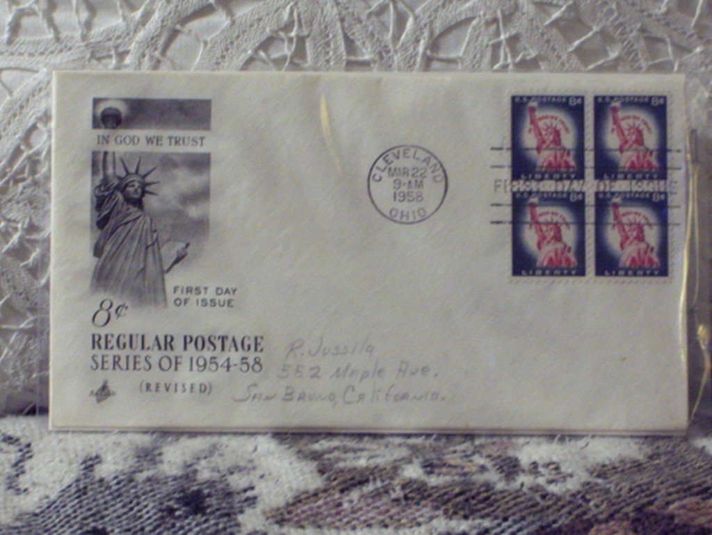First Day Issue Cover Stamp Regular Postage 1958 8c