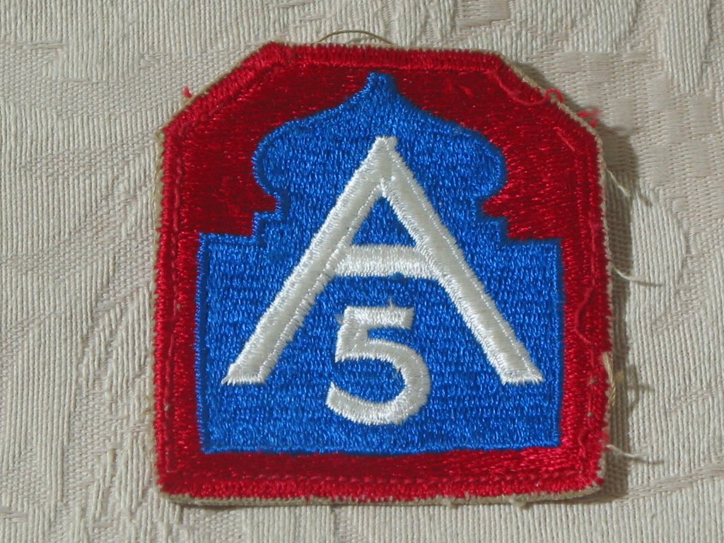 MILITARY SHOULDER PATCH 5th ( Fifth ) United States Army North No Combat