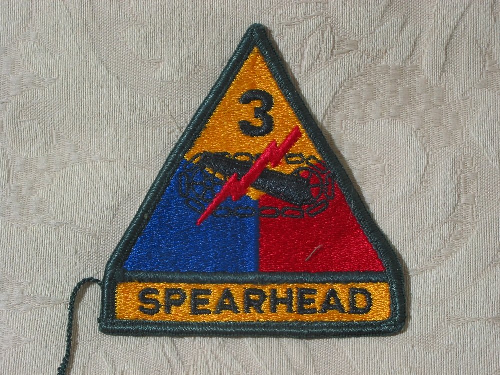 MILITARY SHOULDER PATCH 3rd (Third) Armored Spearhead Division, Spearhead March