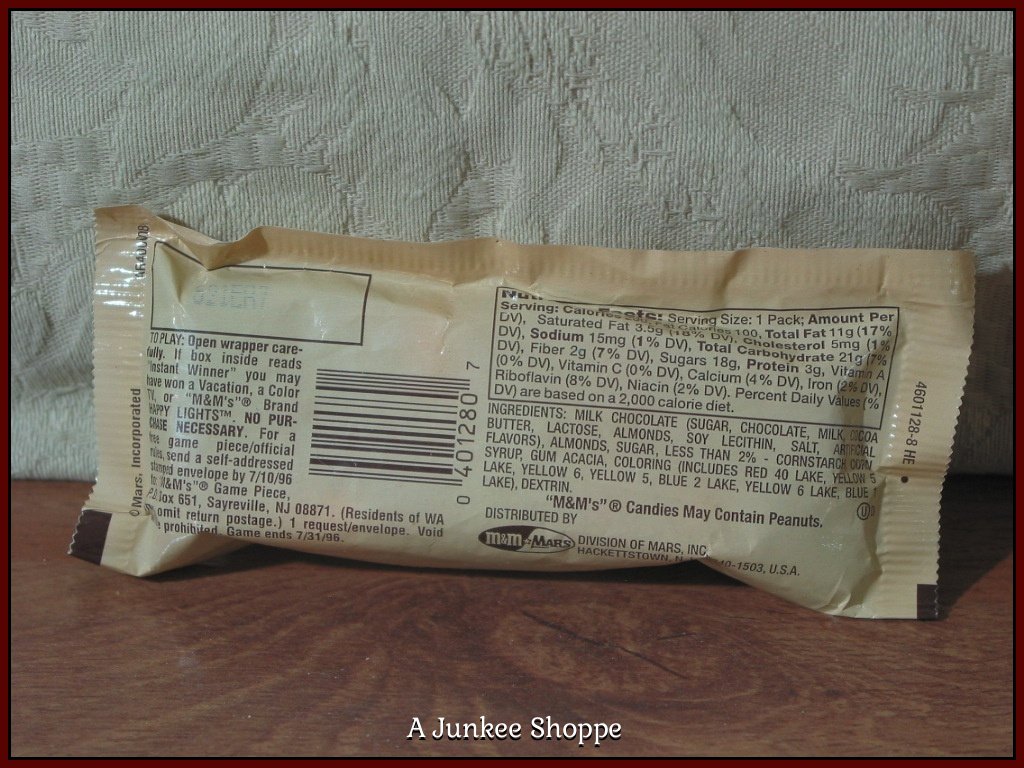 M & M's Almond Candy 1995 "New Blue Color" Package Unopened