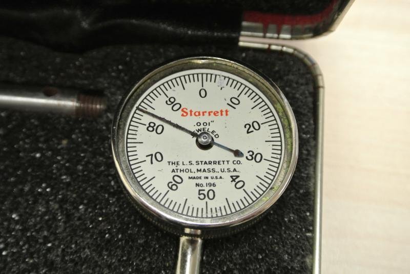 Vintage LS Starrett No. 196 Dial Gauge Inspection Set, Kit, Original Case