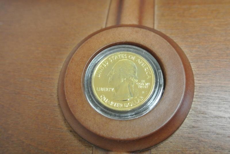New THE DANBURY MINT US State Quarter Treasure Chest Storage Box, No Coins