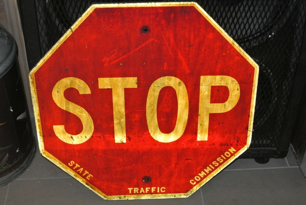 Vintage Authentic Wooden Traffic STOP SIGN, Man Cave, Family Room, Game ...