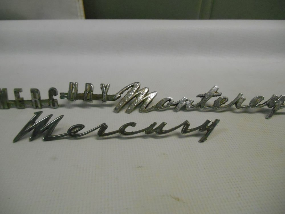 Lot 2 Vintage 1963 Mercury Monterey Hood Decal Script Emblem Badges ...