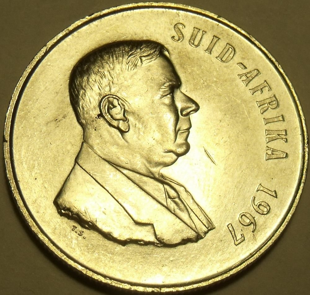 HUGE SILVER SOUTH AFRICA 1967 RAND~DEATH OF DR. VERWOERD~FREE SHIPPING~
