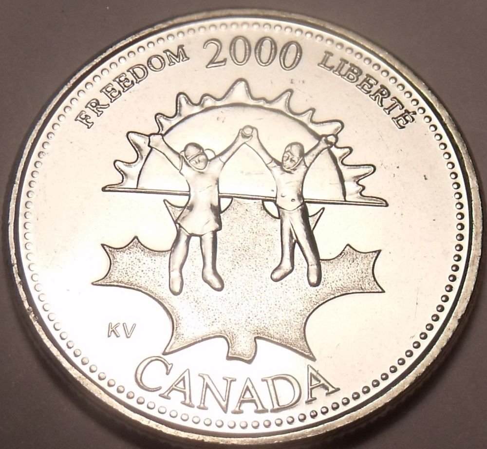 Gem Unc Canada 2000 Quarter Minted to commemorate the Millenium~Freedom ...