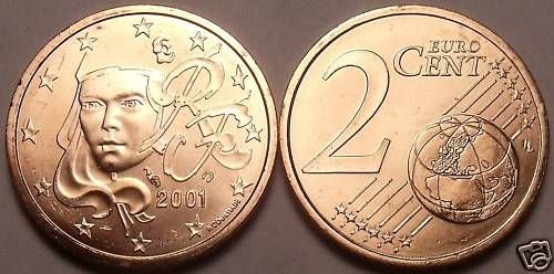 FRANCE 2001 2 EURO CENTS~WE HAVE A HUGE SELECTION~FR/SH