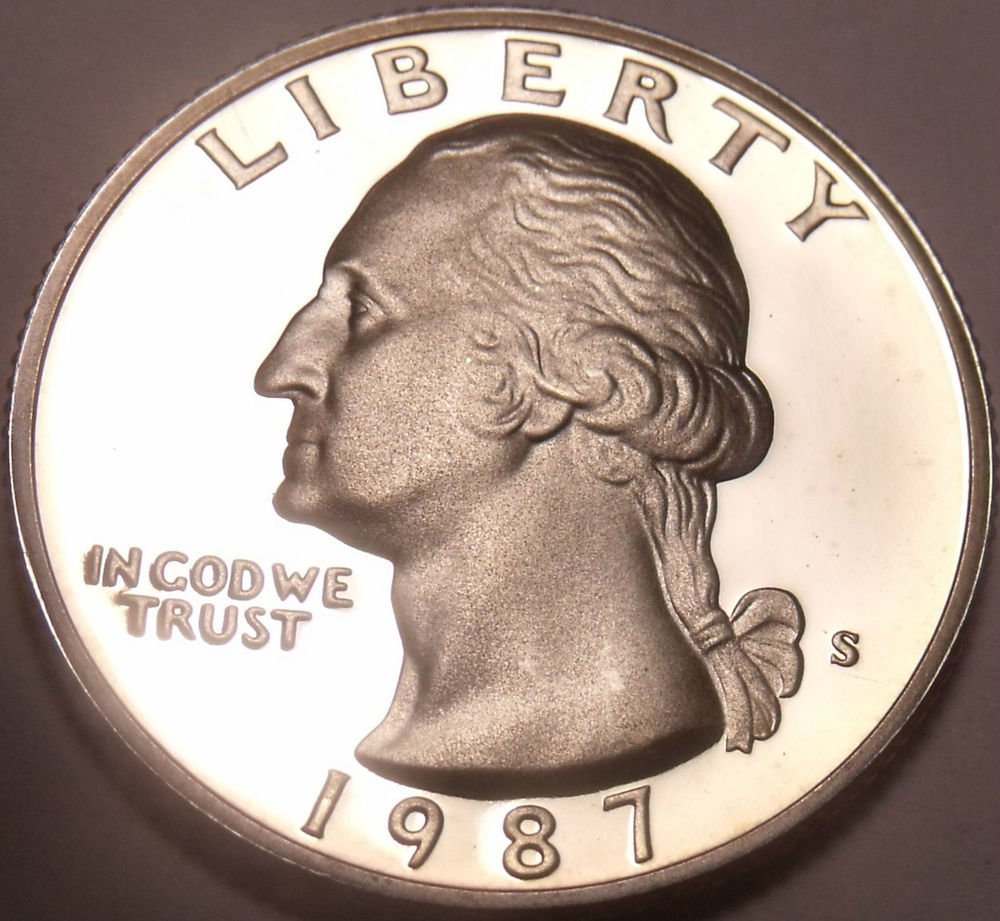 1987-S CAMEO PROOF WASHINGTON QUARTER~FREE SHIPPING~