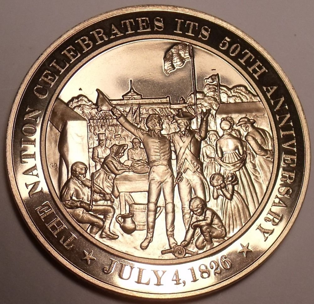 1826~NATION CELEBRATES ITS 50TH ANNIVERSARY~ADAMS~JEFFERSON~BRONZE~FREE ...