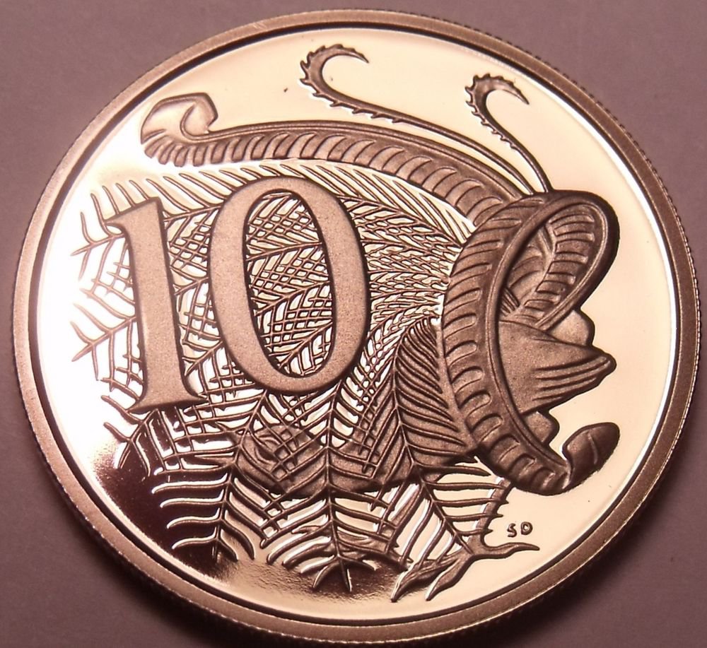 Cameo Proof Australia 1980 10 Cents~Only 68,000 Minted~Lyrebird~Free ...