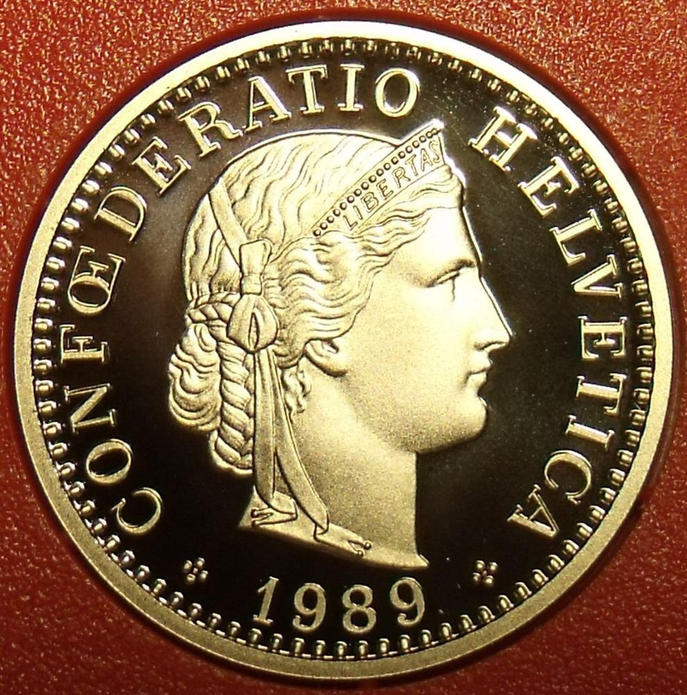 Rare Cameo Proof Switzerland 1989 10 Rappen~Only 8,800 Minted~Proofs R ...
