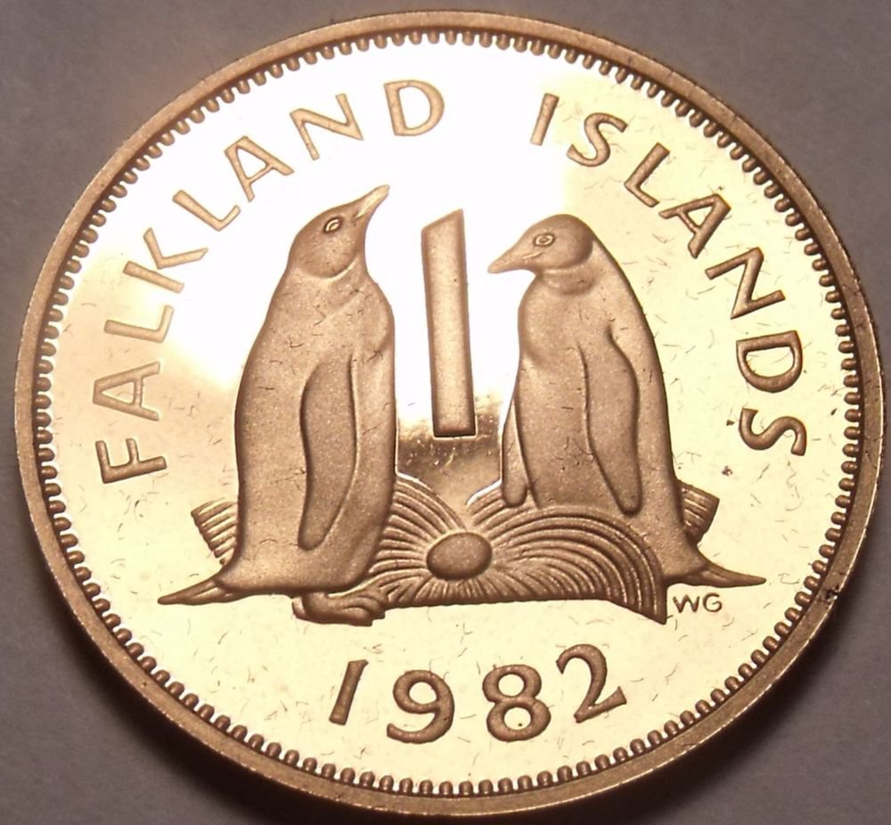 Rare Proof Falkland Islands 1982 Penny~Penguins~only 5,000 Minted~Free ...