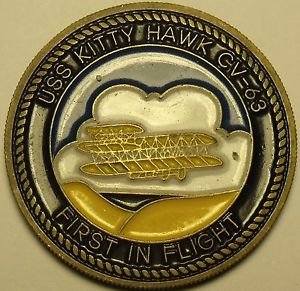 USS Kitty Hawk First In Flight Medallion~Presented By The Commanding ...
