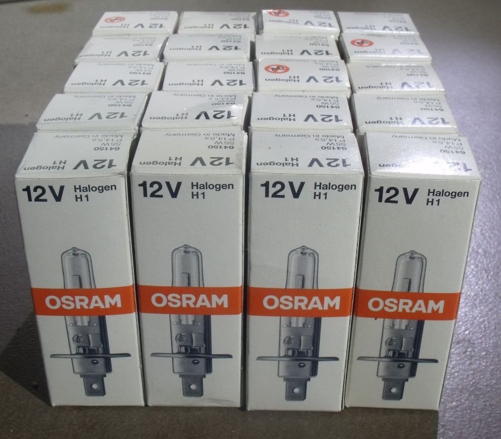OSRAM 64150 12 Volt 55 Watt H1 Style Halogen Bulb~lot Of 20~New In ...
