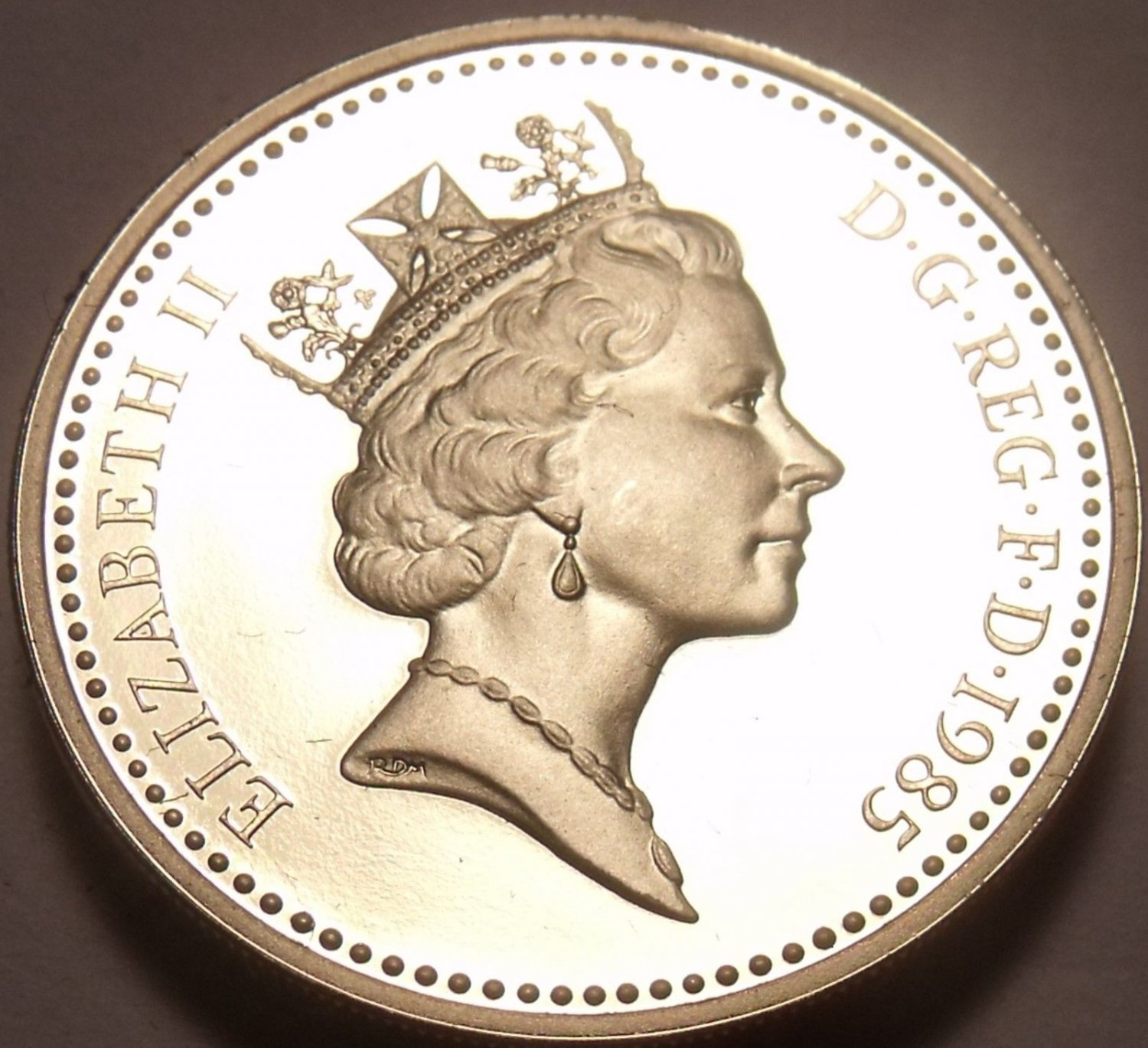 Great Britain 1985 Pound Proof~102,000 Minted~Welsh Leek~Edge ...