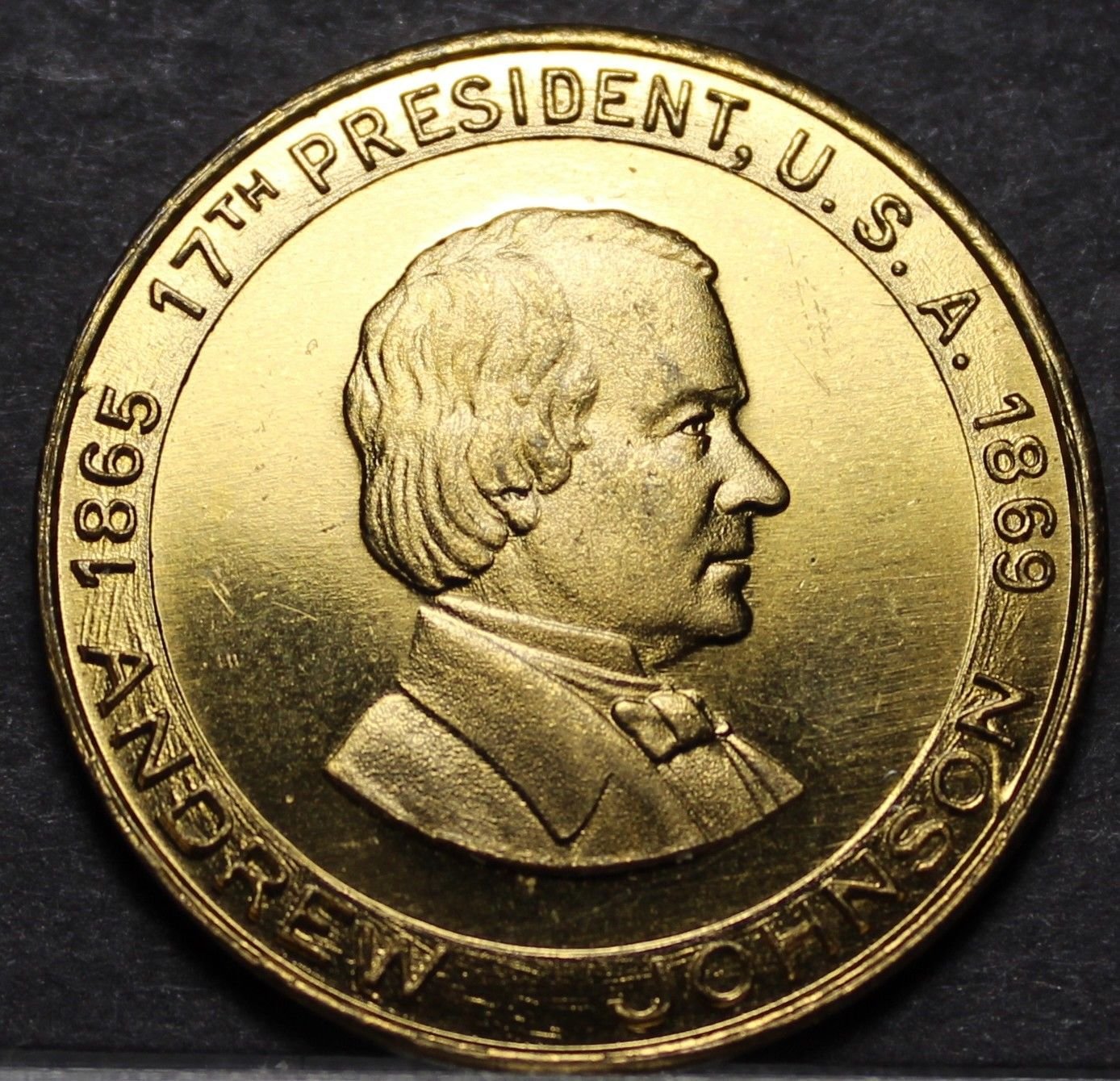 Andrew Johnson 17th President Bronze Medallion~Sir Veto~The Tailor ...