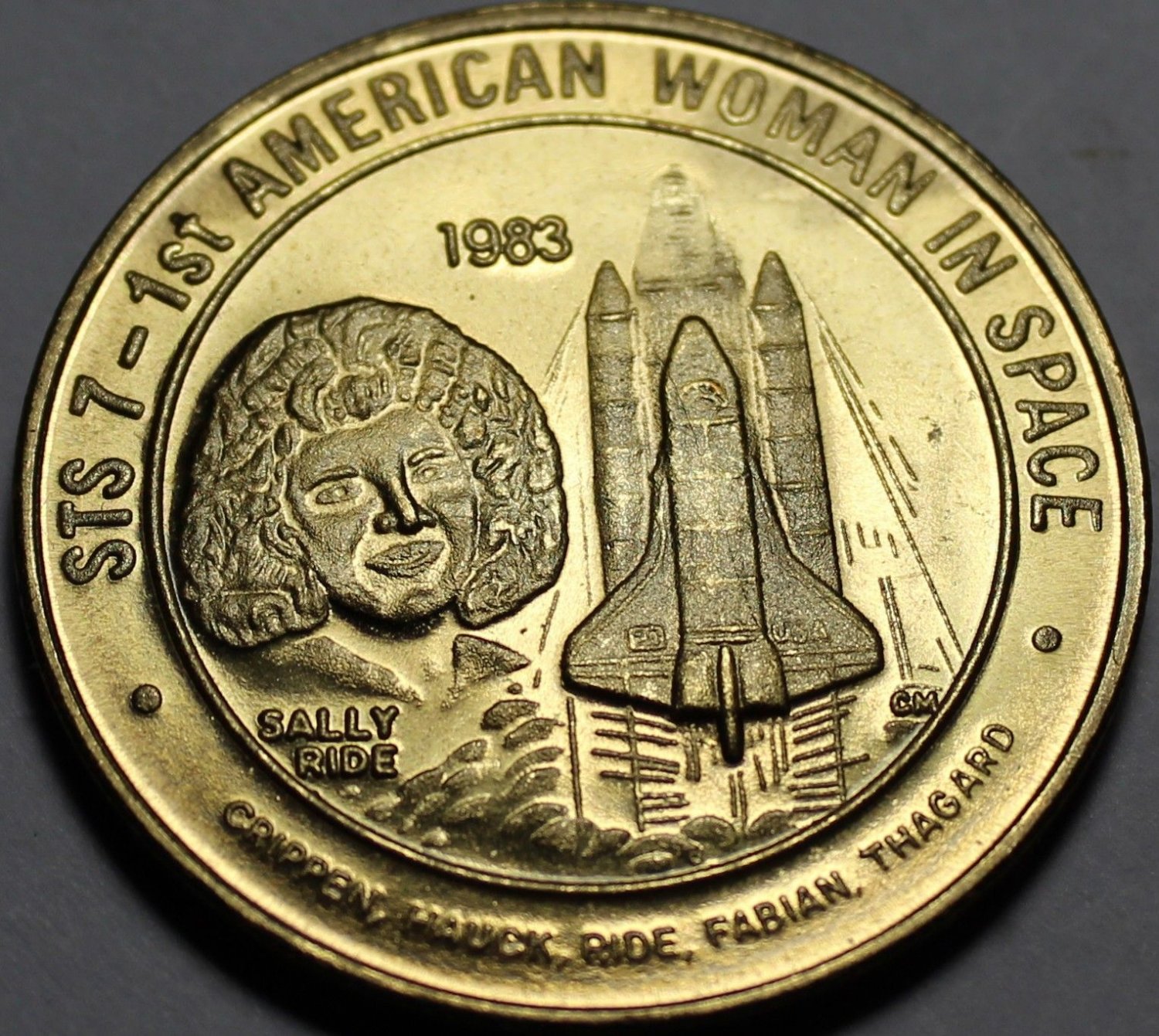 Sts 7 1st American Woman In Space~sally Ride~nasa Medallion~bronze~free