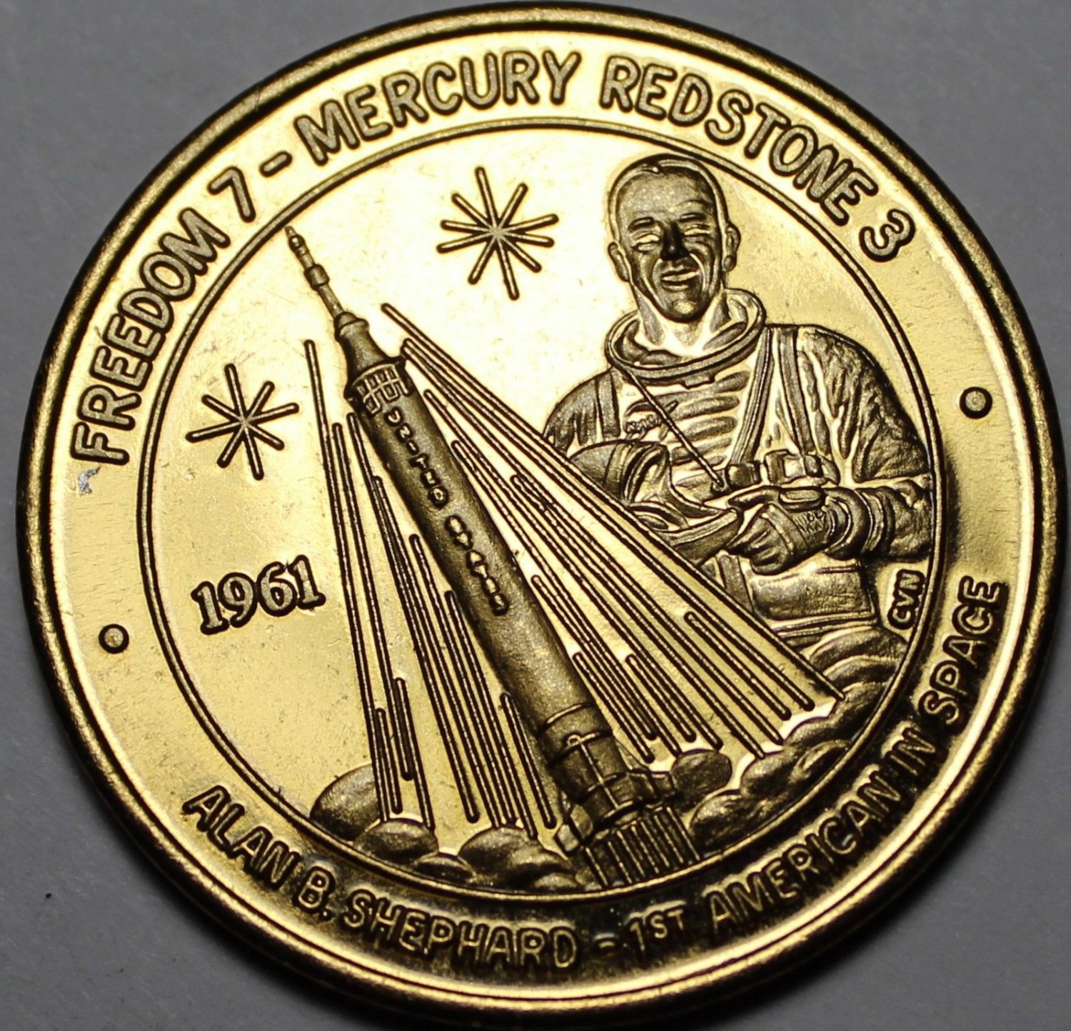 Freedom VII 1st American In Space Nasa Medallion~Bronze~Free Shipping