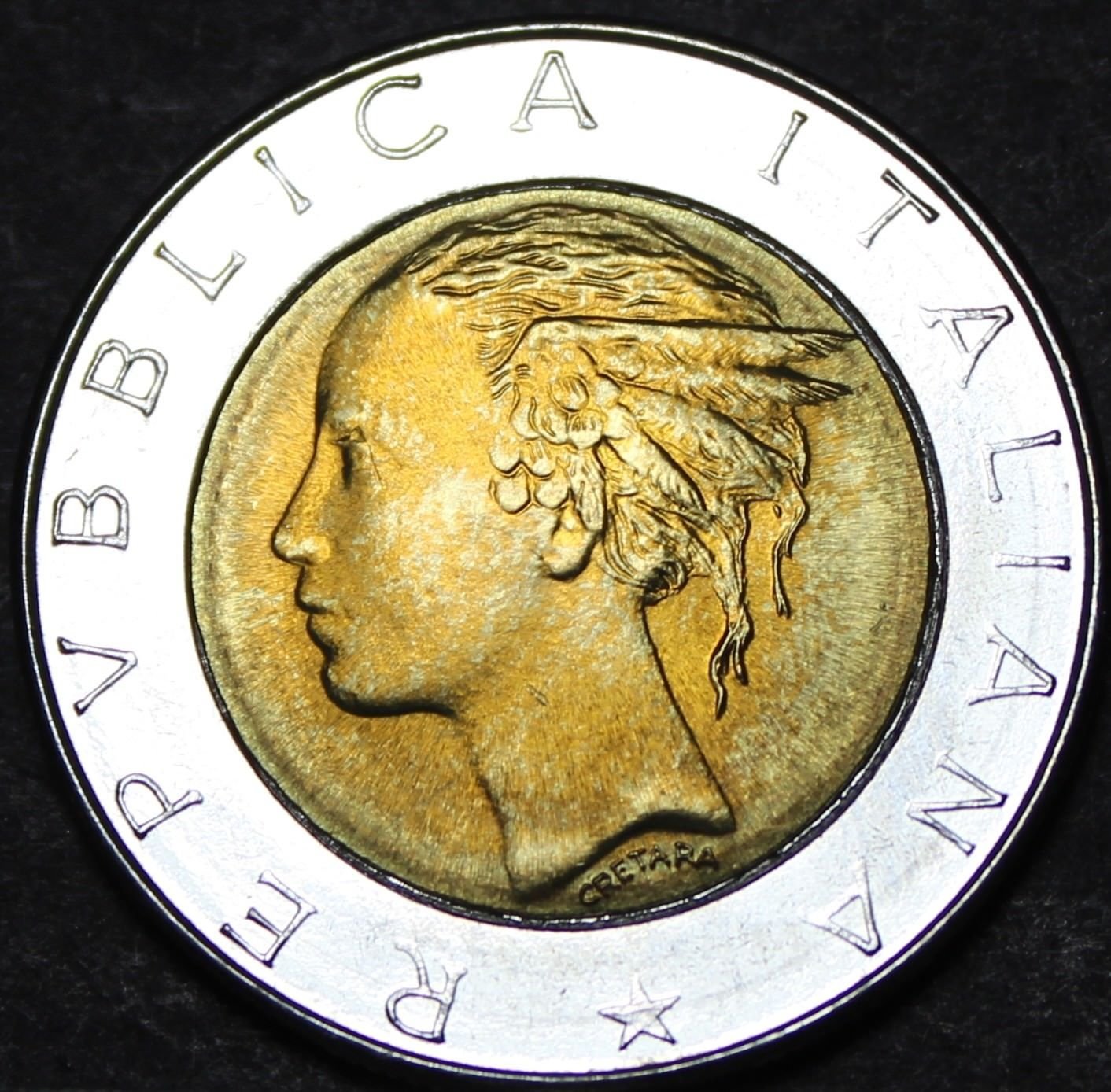 Italy 500 Lire, 1984-R Gem Unc Bi-Metallic Coin~Free Shipping