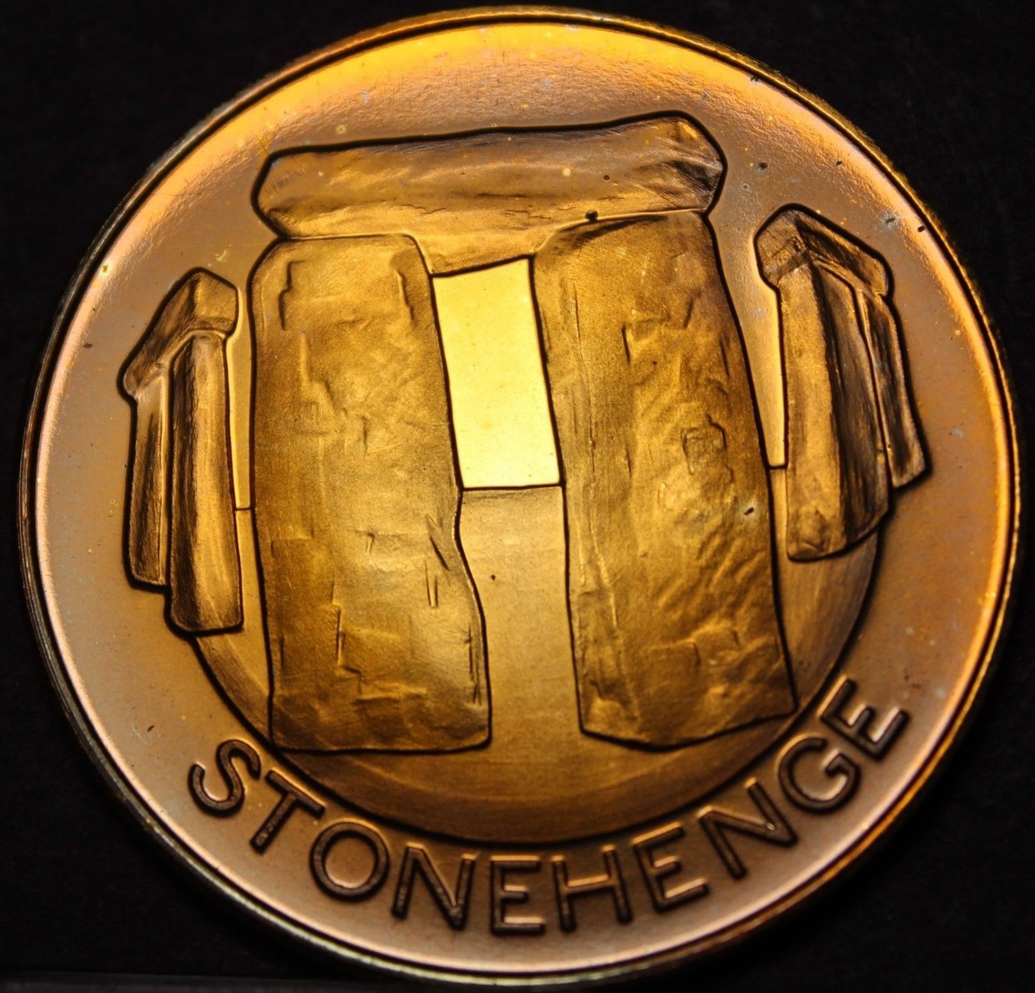 Proof Toned Stonehenge England 38.1mm Bronze Medallion~Free Shipping