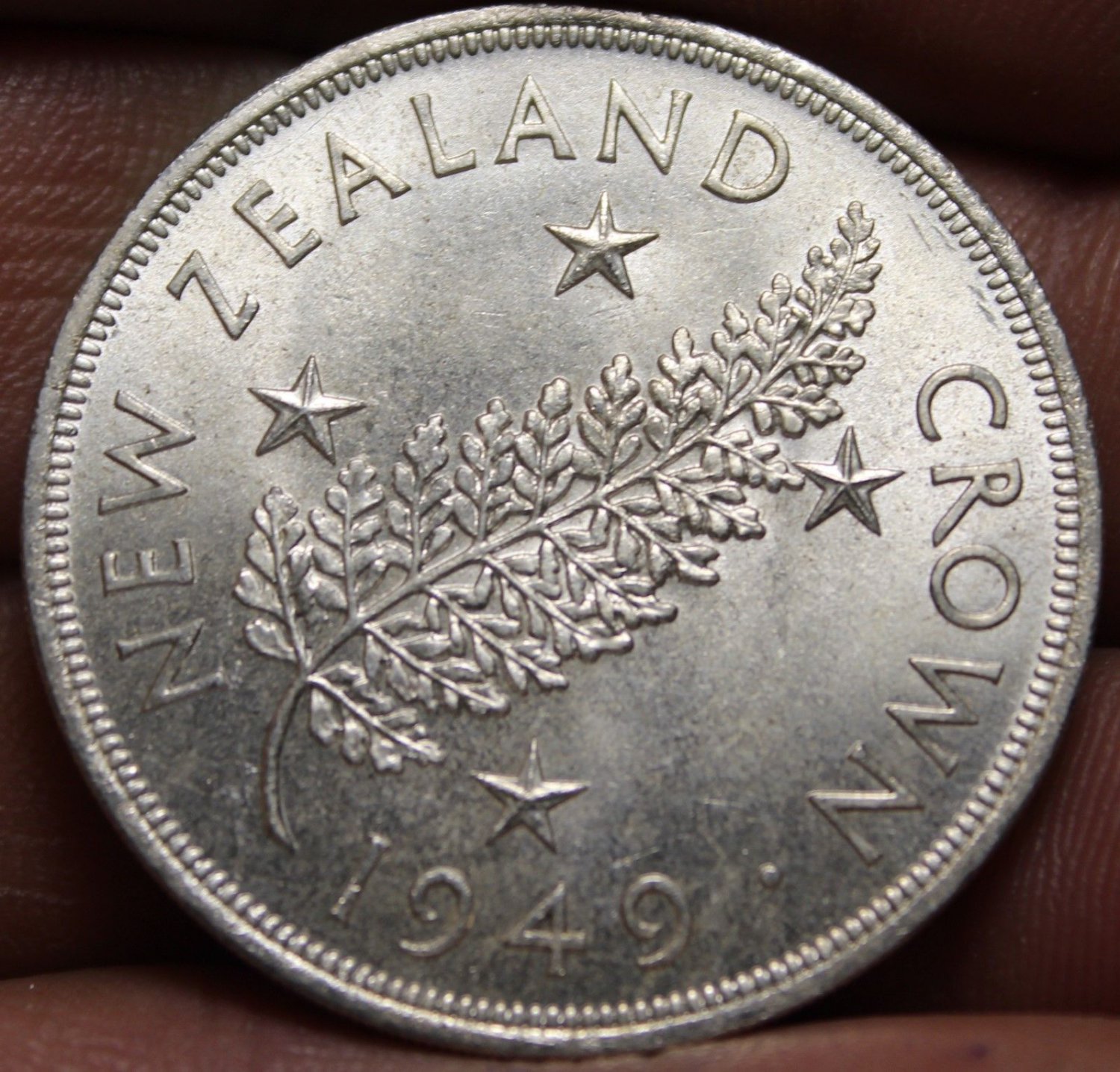 New Zealand Crown, 1949 Gem Unc Silver~RARE~Only 200,000 Minted~Filver ...