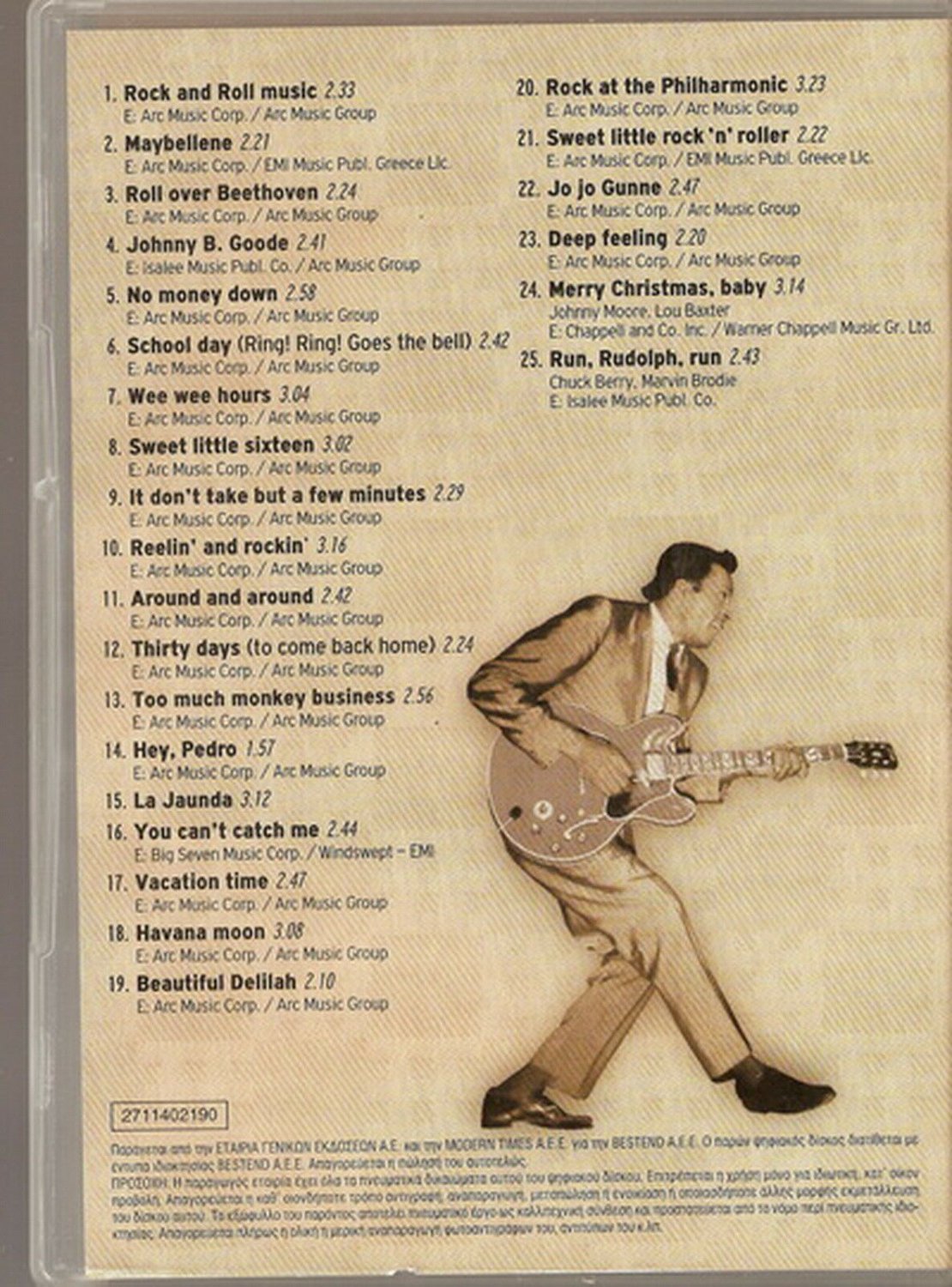 Chuck Berry Greatest Hits 25 Tracks Cd