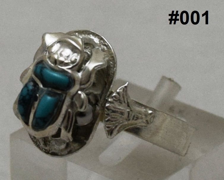 Hallmark Egyptian Pharaonic Silver Rings " Scarab,Ankh,Eye of Horus ...