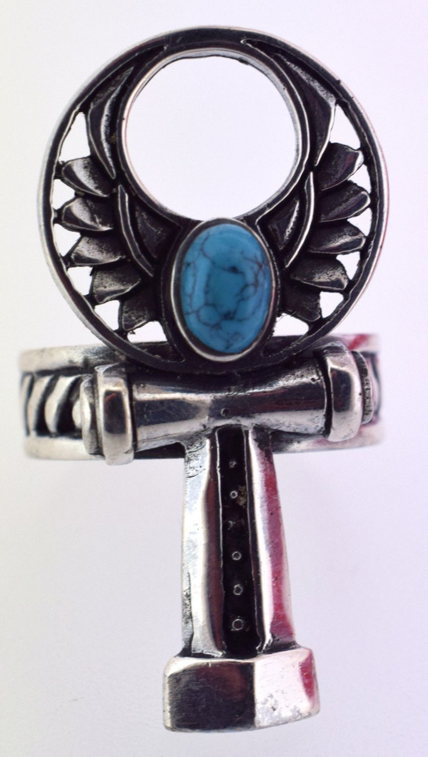 Hallmark Egyptian مصر Pharaonic Silver Rings "Ankh,Isis Wings" colors