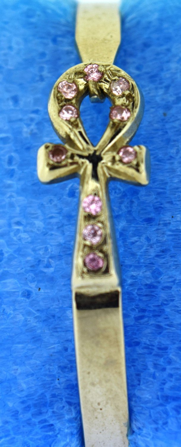 Hallmark Egyptian Pharaoh Silver Bracelet, Key Of Life Cross with Amethyst