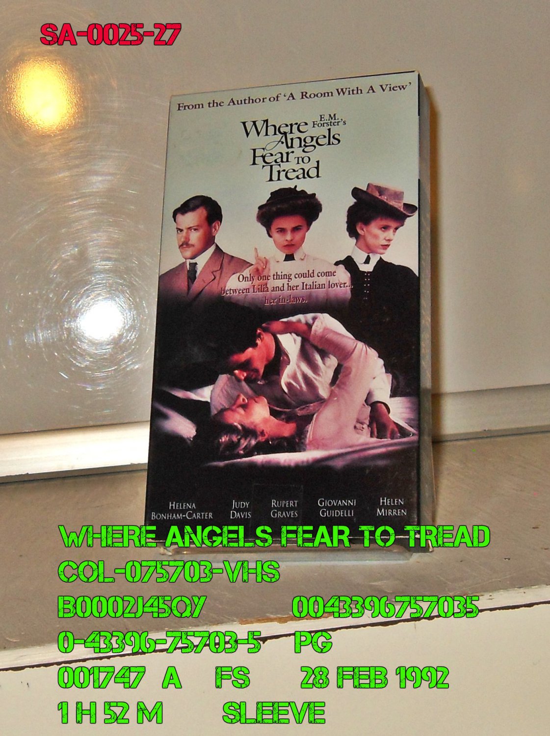 VHS - WHERE ANGELS FEAR TO TREAD