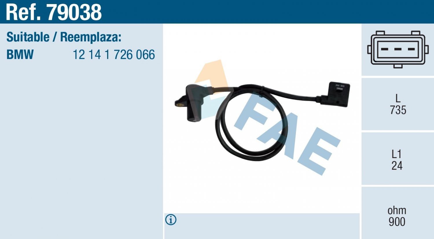 CRANKSHAFT POSITION SENSOR 79038 for BMW E36 E28 E34 12141726066