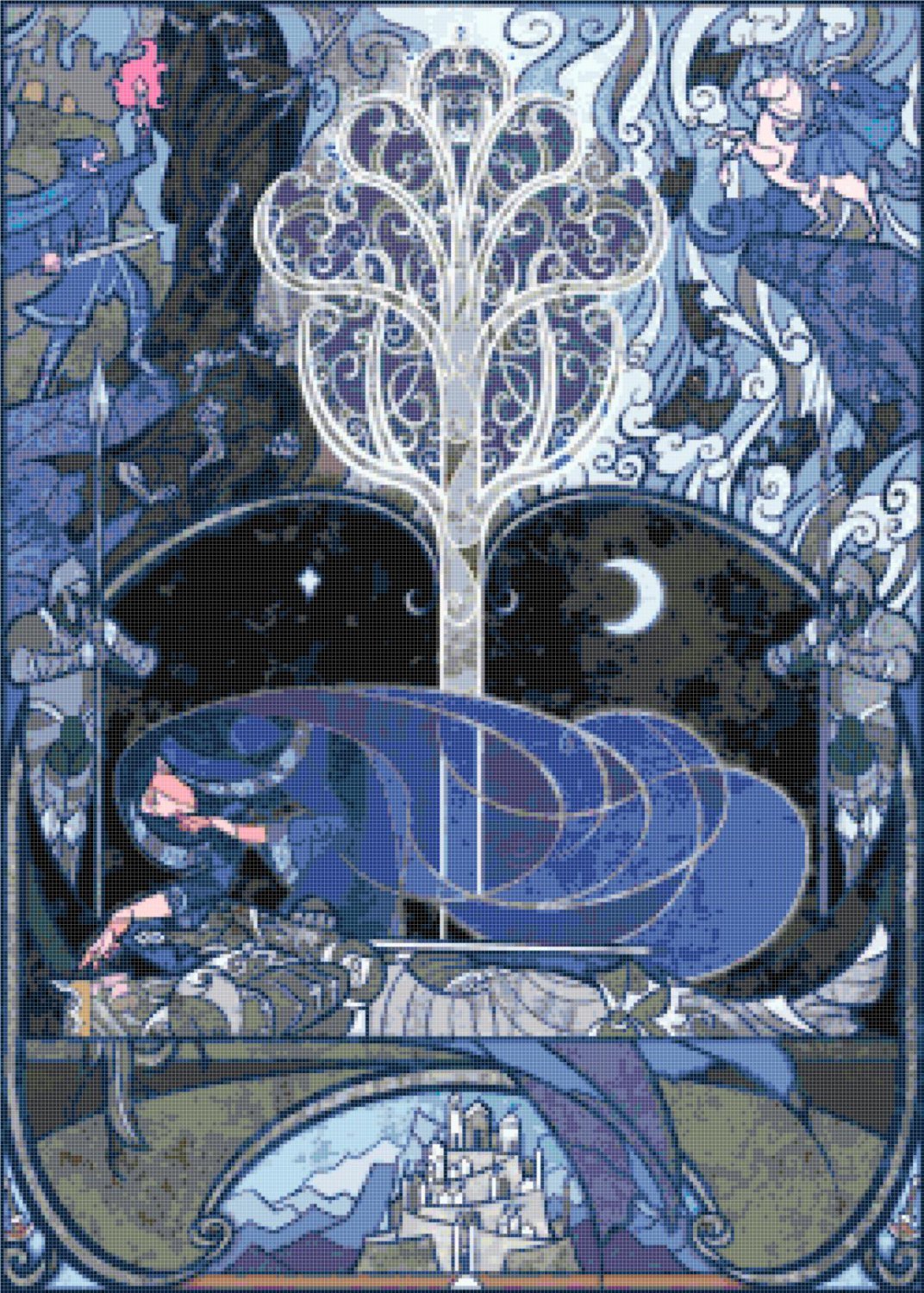 counted cross stitch pattern LOTR lord if the ring pdf 248*347 stitches ...