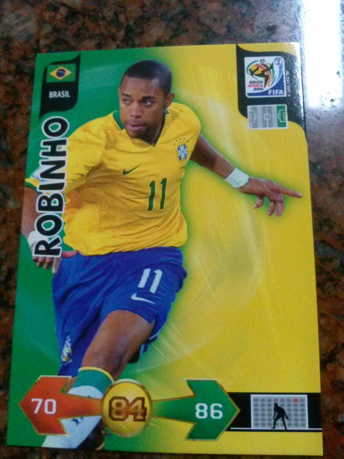 Panini FIFA World Cup South Africa 2010 Adrenalyn XL N 43 Robinho Brazil