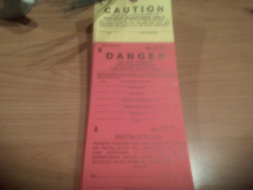 Safety Tags "Caution + Danger" - Red/Yellow-Lot of 40-Pre-wired ...