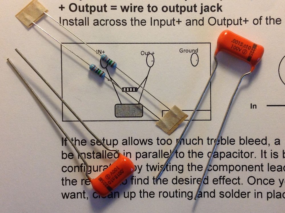 2x 225P ORANGE DROP Treble Bleed Kits .0015uf 150k for Humbucker or ...