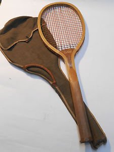 Antique Slazenger Wooden Tennis Racket »Eclipse« c.1912 with Racquet Cover