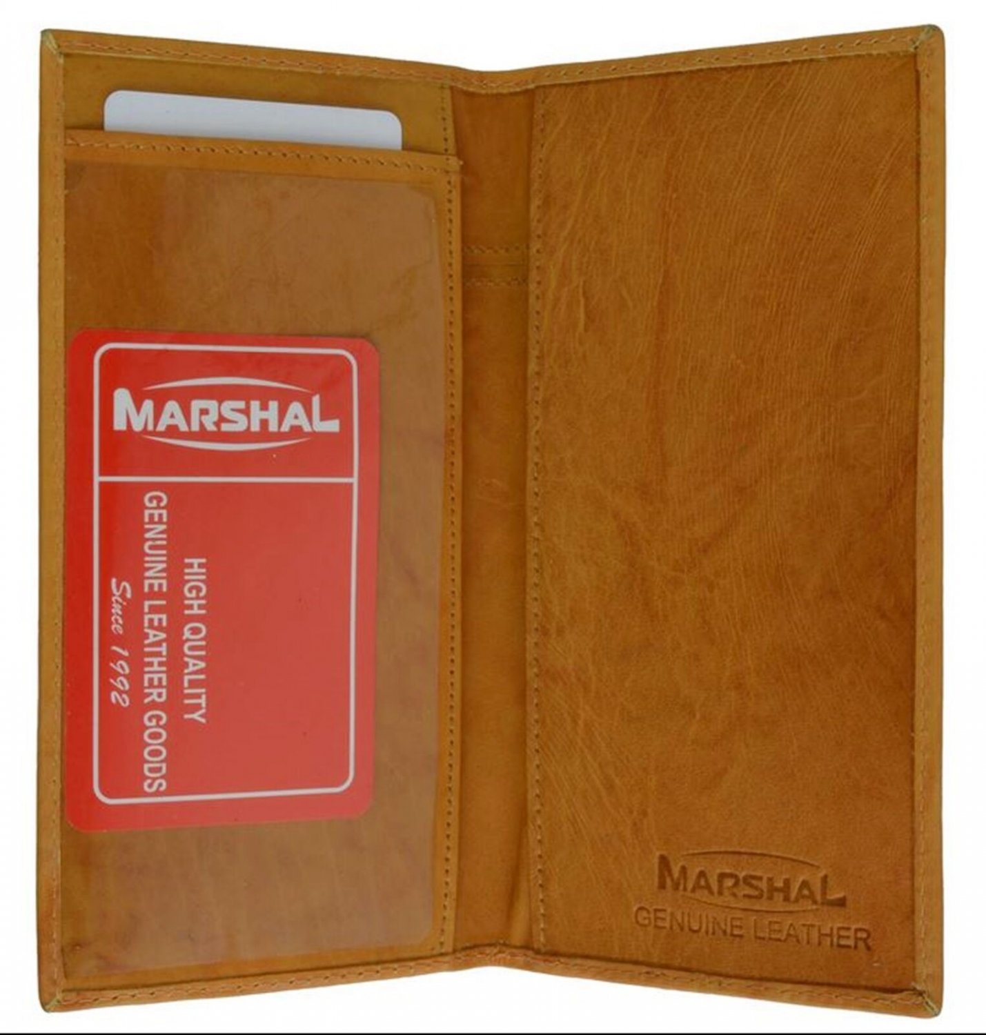 Standard Tan Leather Checkbook Cover Men Women Slim Style