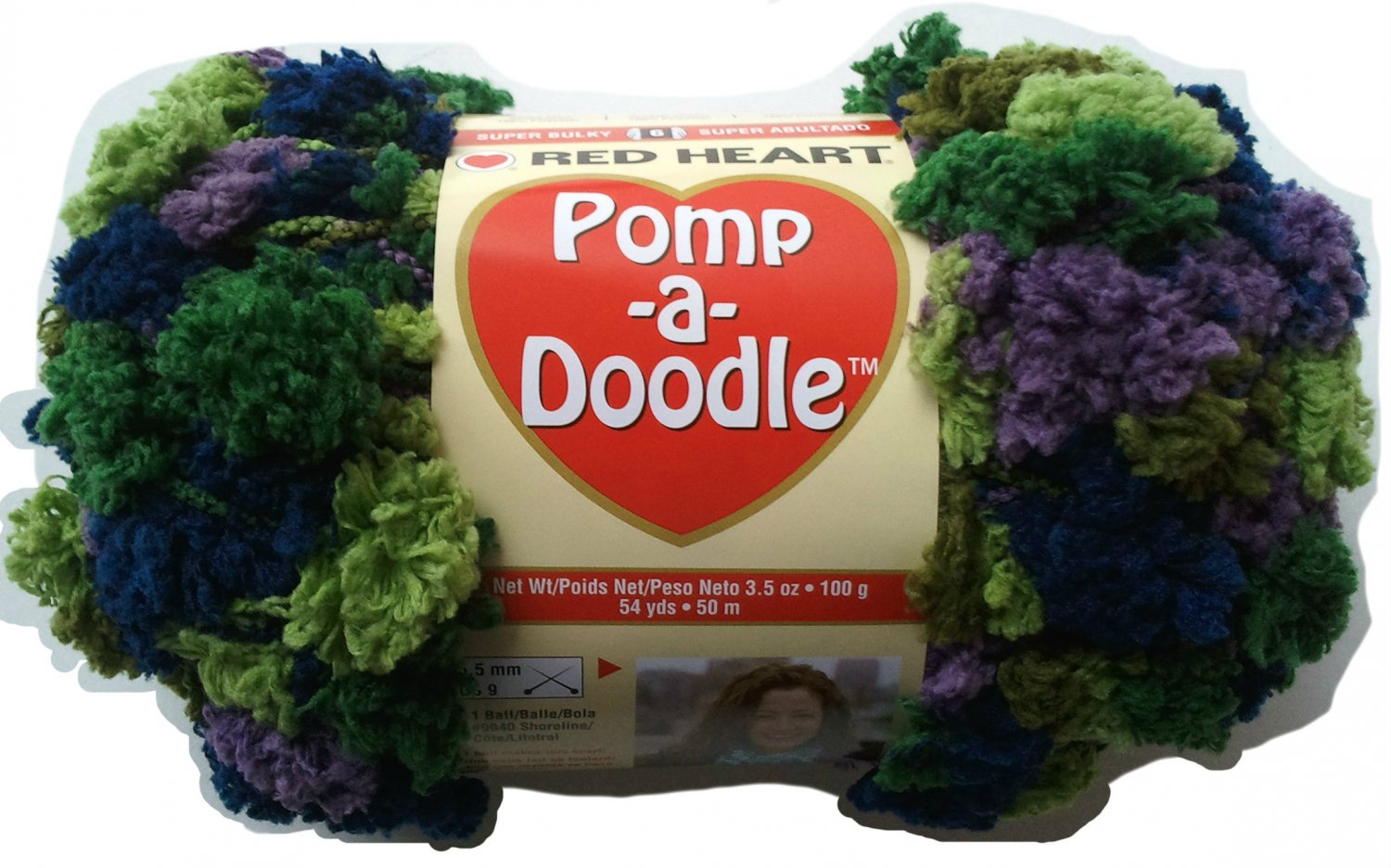 Pomp A Doodle Yarn Red Heart 3.5 oz 54 yards African Violet 9960 Super ...