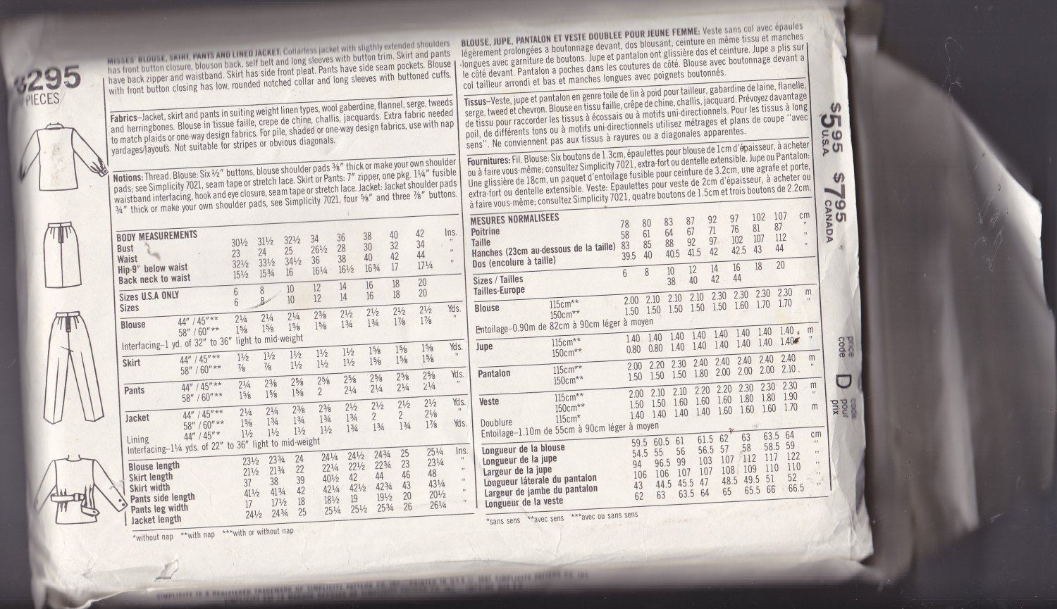 Simplicity 8295 Pattern Uncut FF size 14 16 18 20 plus Go Everywhere ...