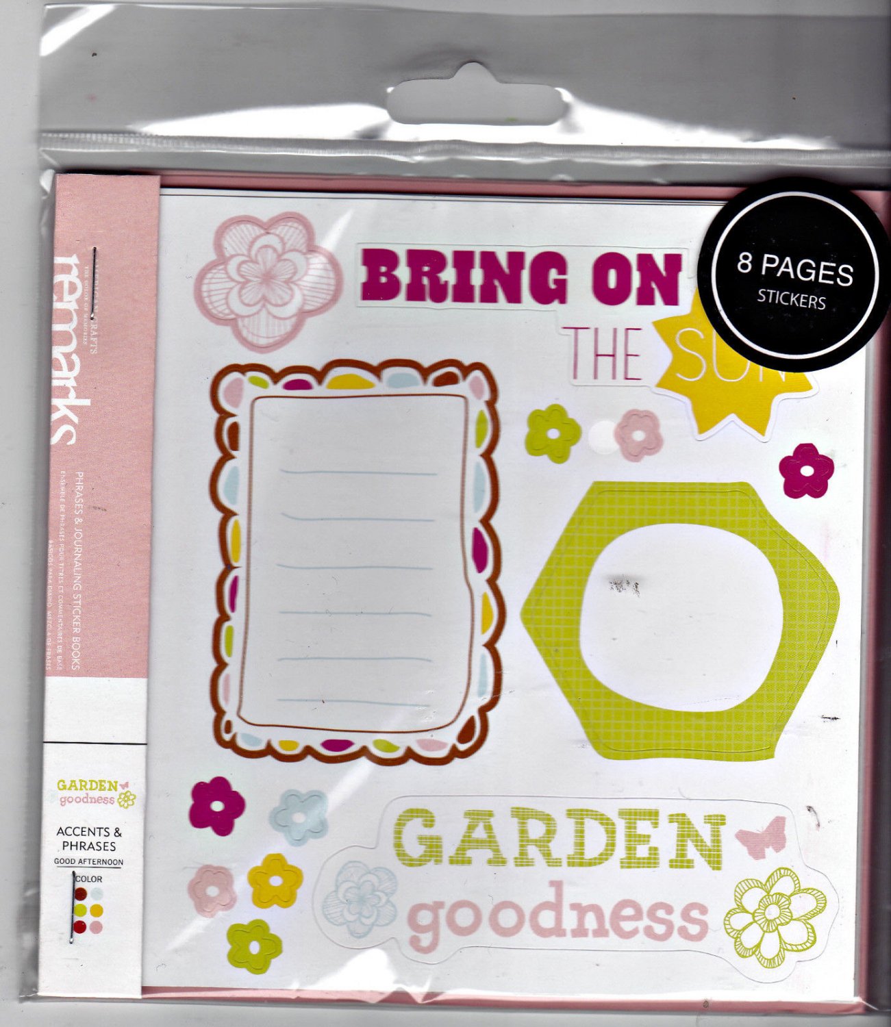 American Crafts 8 Page Remarks Sticker Book Garden Goodness Good Afternoon