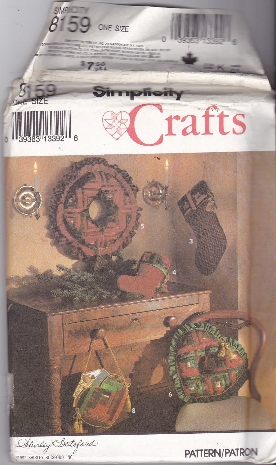 Simplicity Crafts 8159 Pattern Uncut Christmas Holiday Home Decor ...