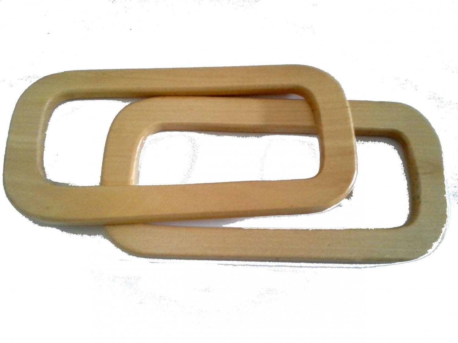 Light Wood Rectangular Purse Handles 8.125 x 3.875 inches for Handbag
