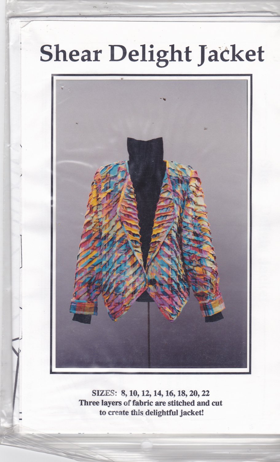 Shear Delight Jacket Pattern 8 10 12 14 16 18 20 22 Uncut Wearable Art