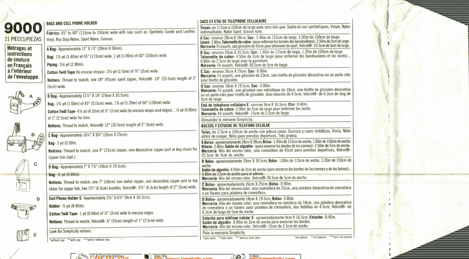 Simplicity 9000 Pattern Uncut Messenger Bag Fanny Pack Huge Phone Case LOL