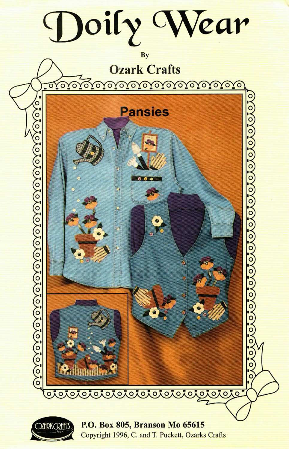 Ozark Crafts 835 Doily Wear Pansies Pattern uncut to decorated ...