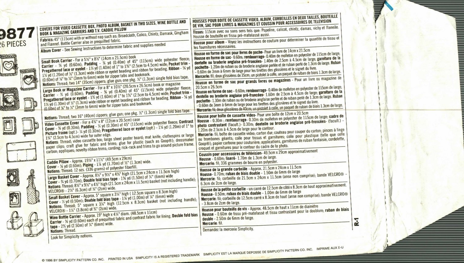 Simplicity 9877 Media Covers Sewing Pattern may be missing pieces, 50 ...