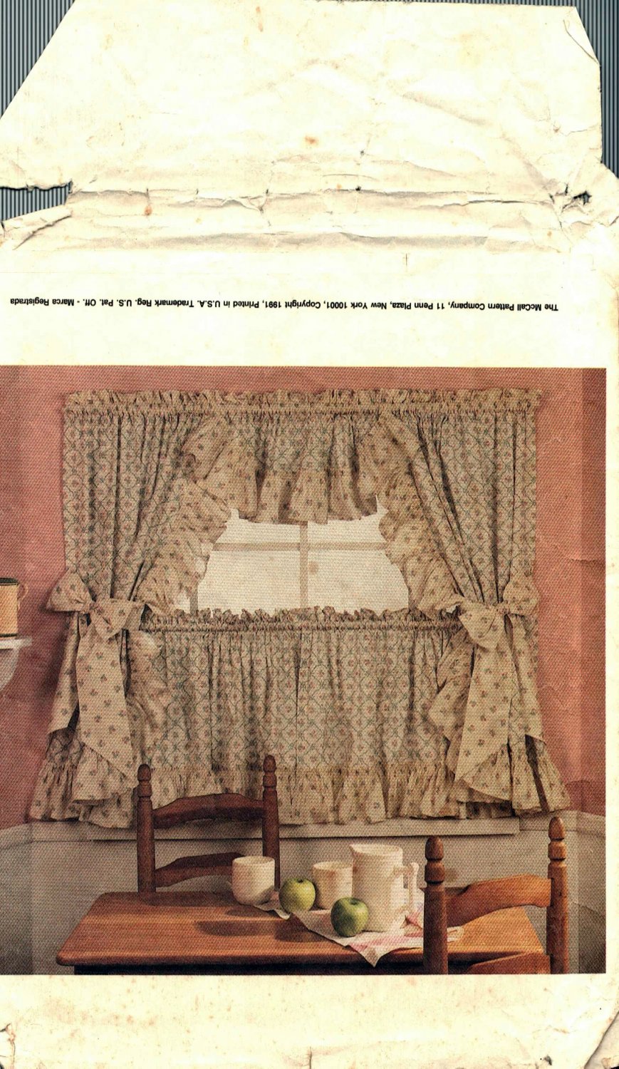 McCall's 5223 Pattern Draperies Window Treatments Panel Valance Curtains