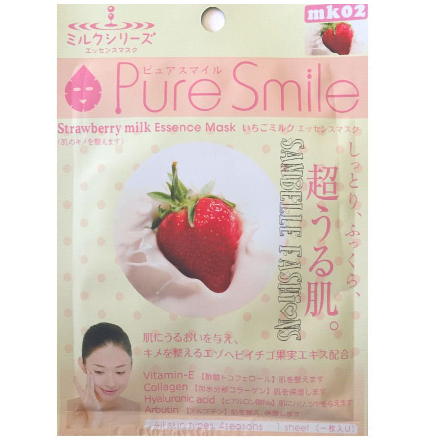 Pure Smile Strawberry Milk Essence Face Mask - 1 sheet