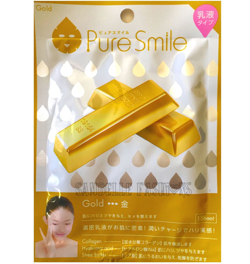 Pure Smile Latex Essence Face Mask - Gold - 1 sheet